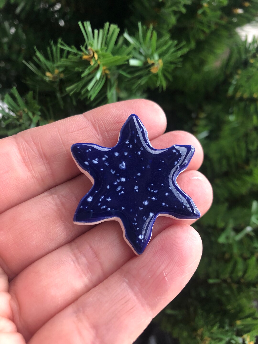 Small Cobalt Blue Ceramic Snowflake Magnet - Etsy Australia