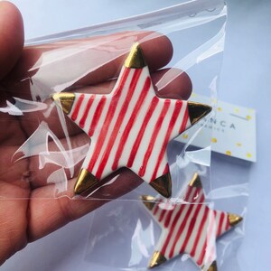 White Star Magnet With Red Stripes - Etsy