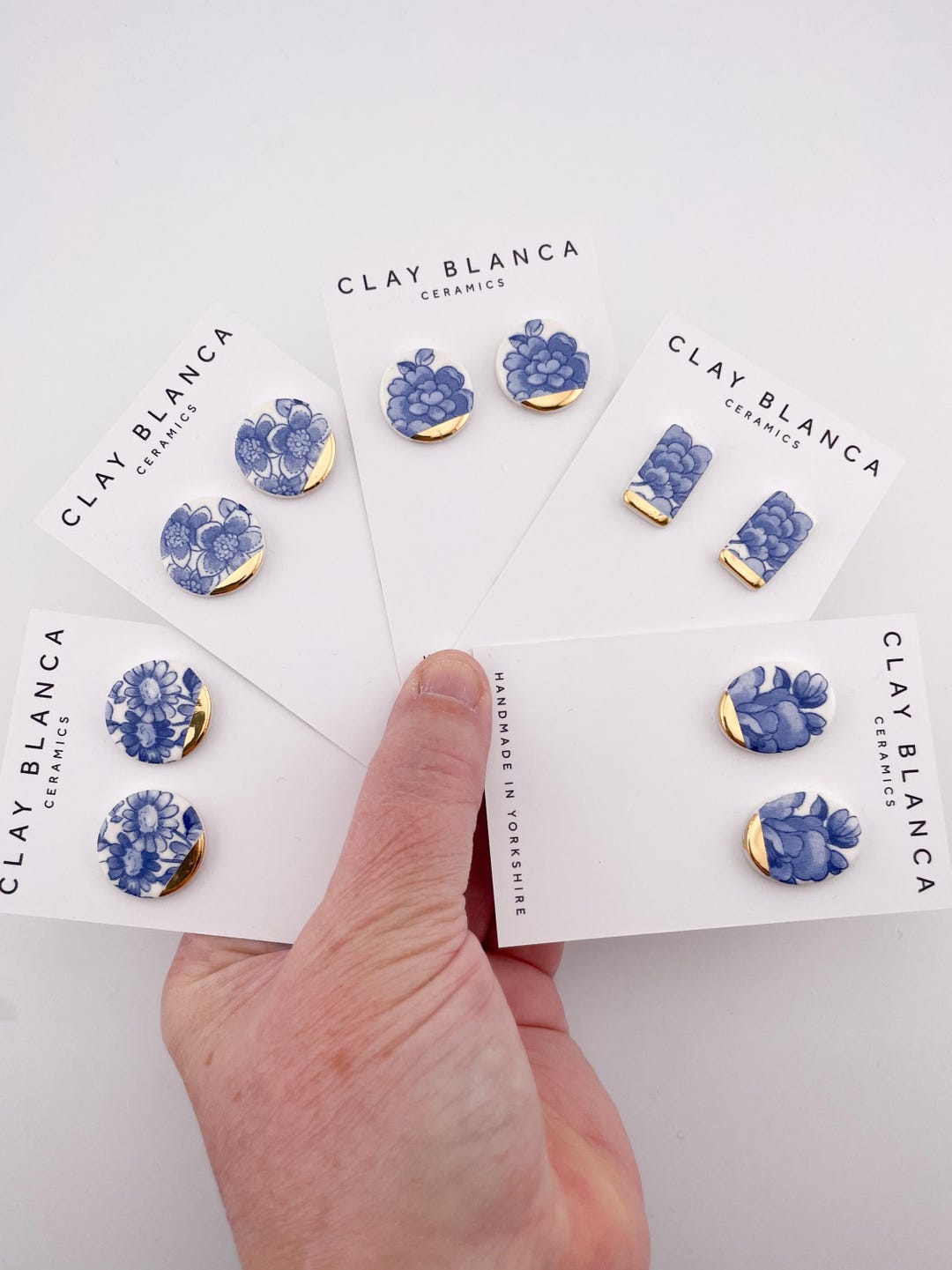 Handmade Ceramic Cufflinks, Vintage Blue China Style, Delft Blue, Blue ...