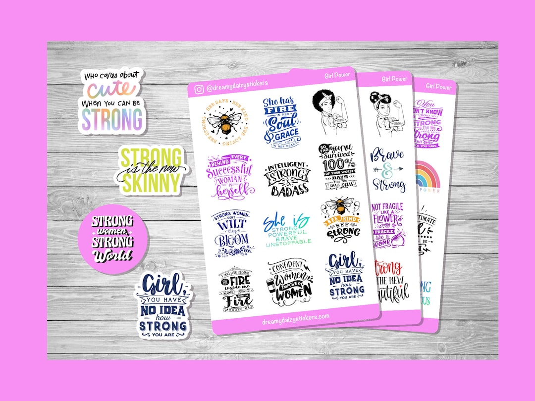 Girl Power Stickers, Strong Women Stickers, Journal Stickers, Planner ...