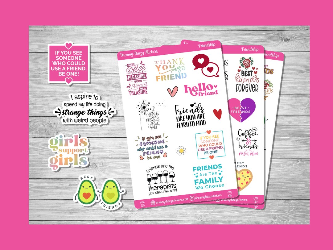 Friendship Stickers, Journal Stickers, Planner Stickers, Laptop ...