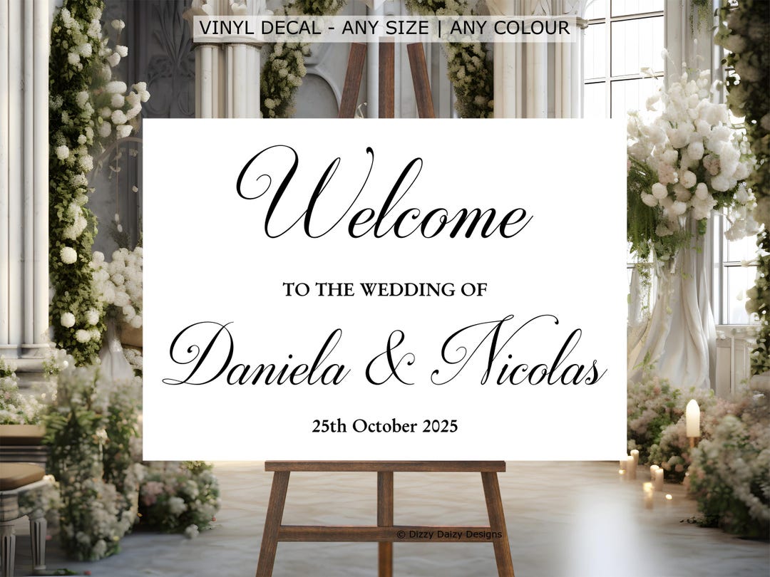 VINYL DECAL Custom Wedding Decal, DIY Wedding Sign, Mirror Decal ...