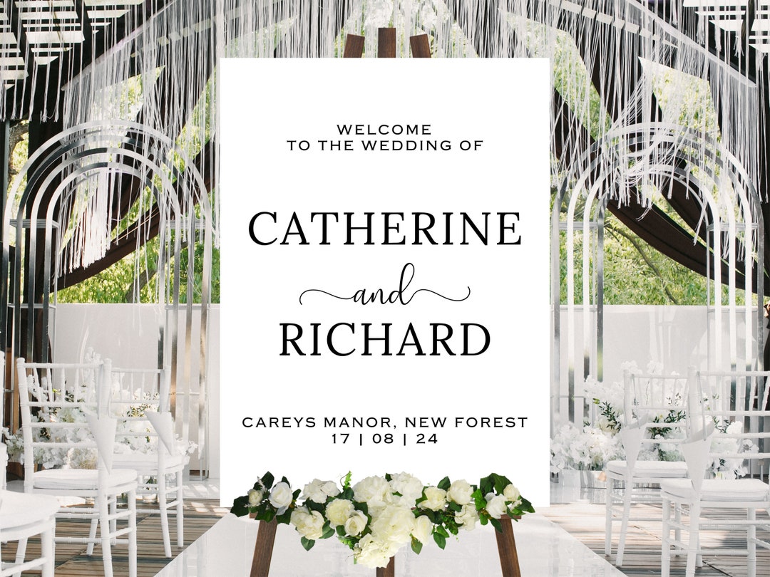 VINYL DECAL Custom Welcome Sign Decal, DIY Wedding Welcome Sign, Custom ...