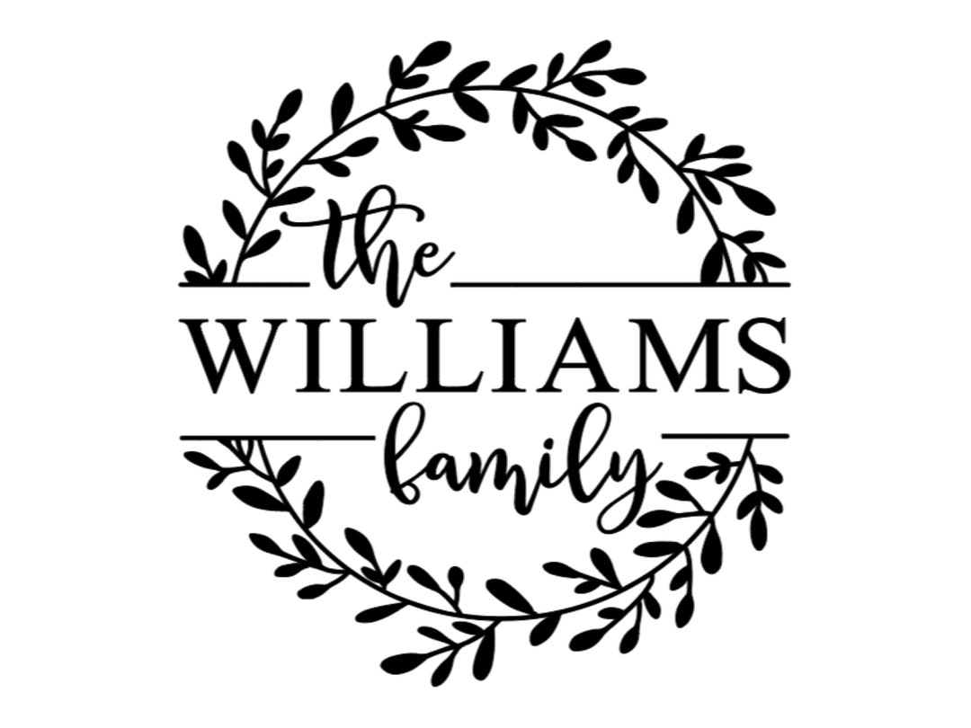 Family Name Decal, Custom Wreath Decal, Custom Vinyl Decal, Custom ...