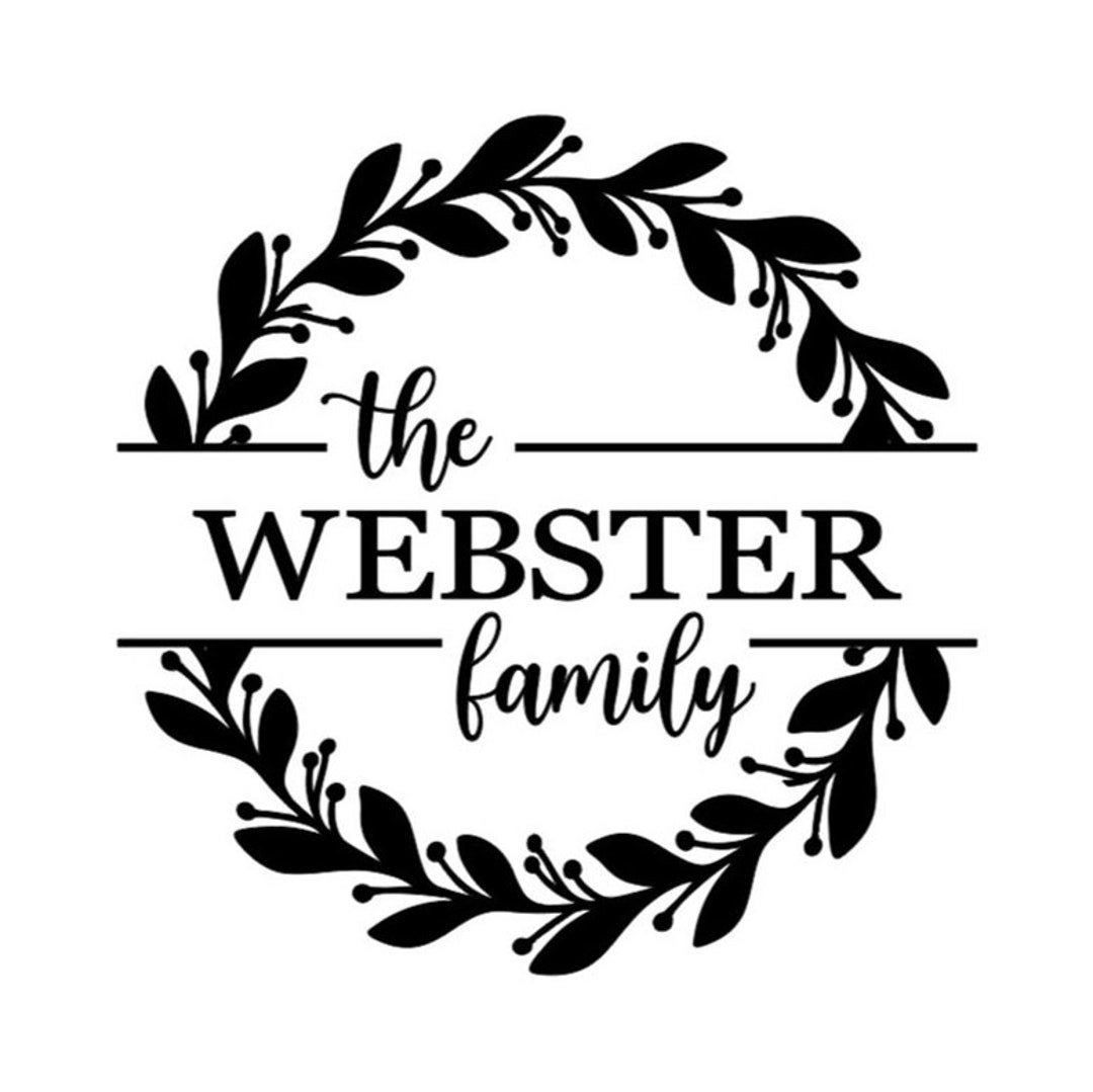 Family Name Decal, Custom Wreath Decal, Custom Vinyl Decal, Custom ...