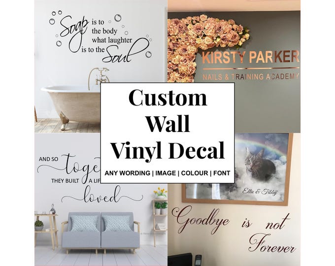 Custom Wall Decal, Custom Vinyl Decal, Custom Wall Sticker, Custom Wall ...