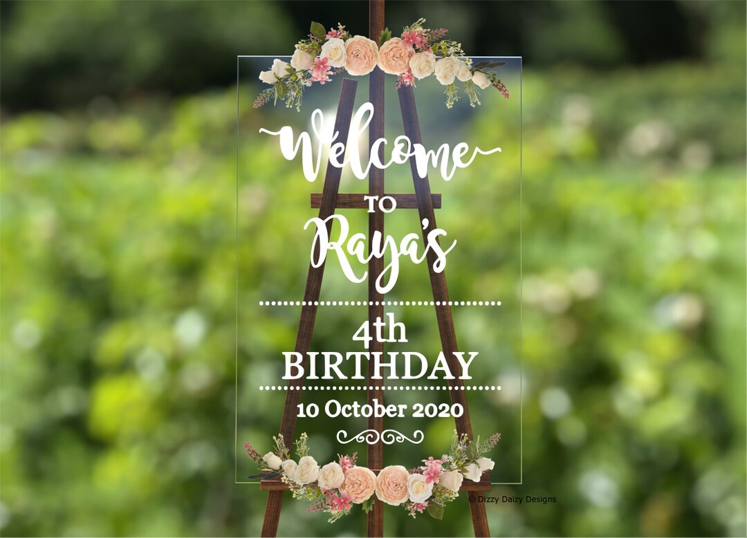 VINYL DECAL for Birthday Party Welcome Sign, Custom Vinyl Decal, Custom ...