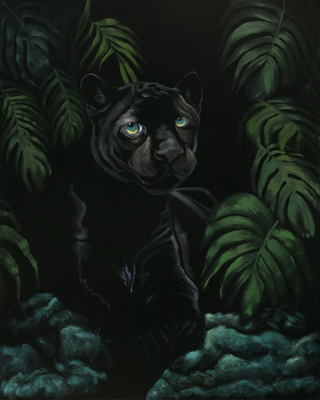 Jaguar sentado sólo impresión - Etsy España