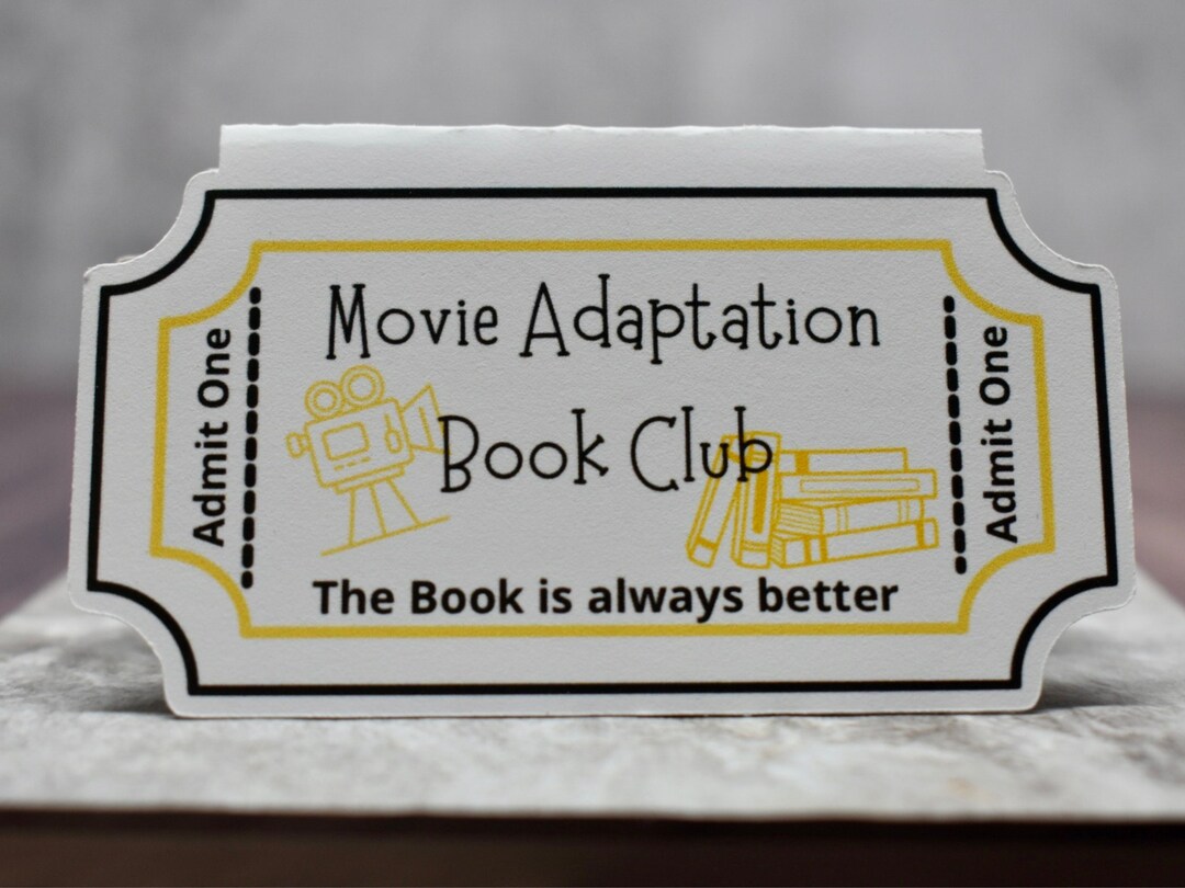 Magnetic Bookmark - Movie Adaptation Book Club Ticket Bookmark - Etsy