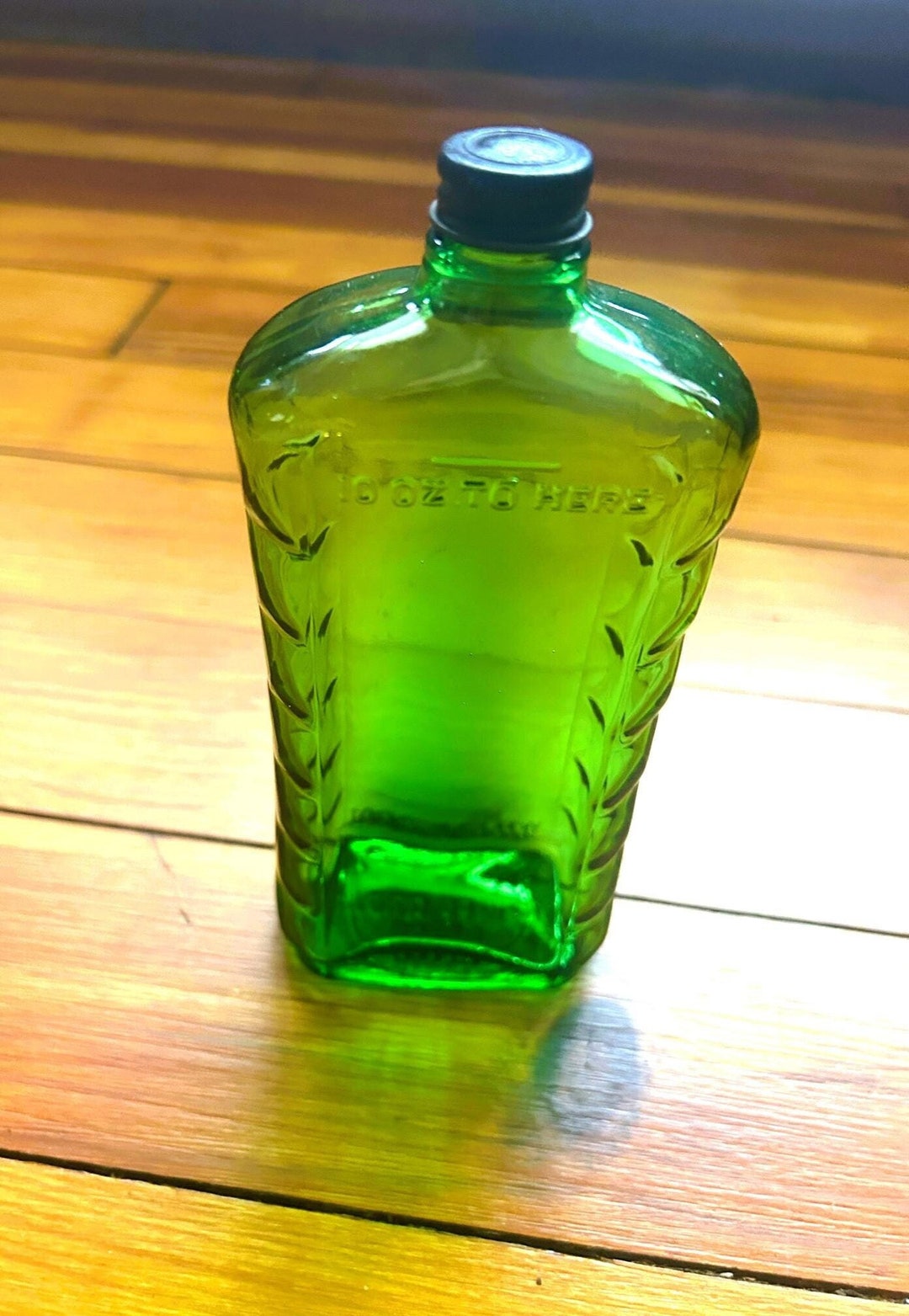 Vintage Wildroot Green Glass Bottle - Etsy