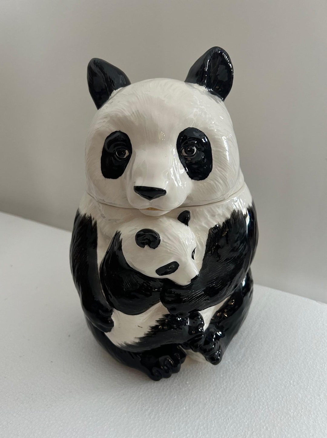 Vintage OMC Cookie Jar Panda Mama Bear With Cub - Etsy