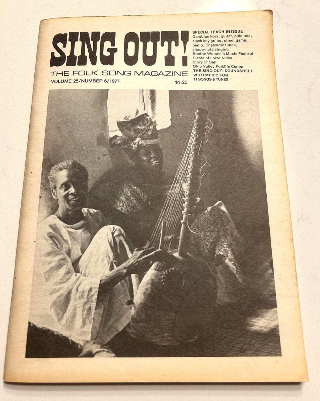 Vintage Folk Song Magazine Sing Out! Vol 26 #6 1977, Gambian Kora W ...