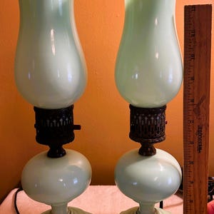 Vintage Jadite Jadeite Uramium Lamps Light Lantern Electric, Set of Two ...