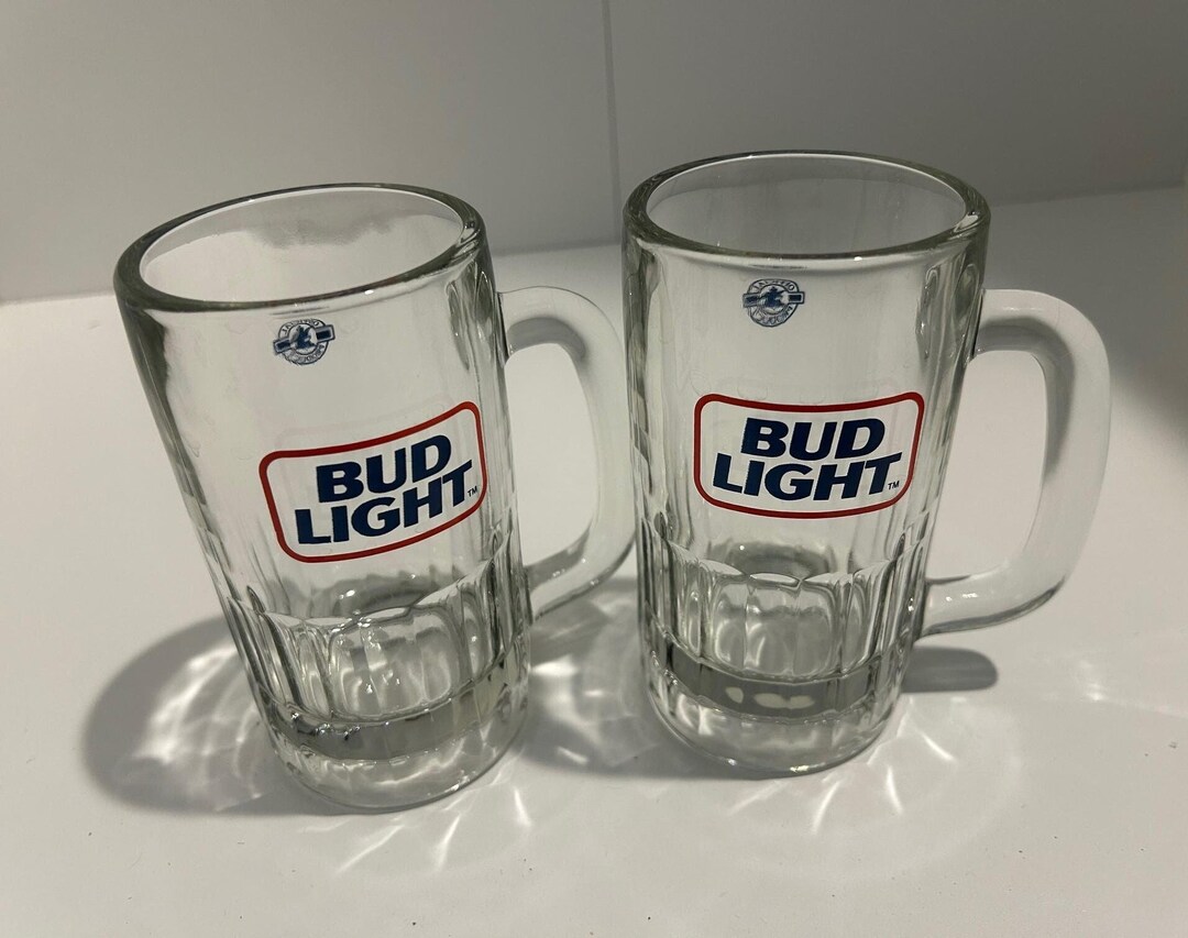 Vintage Bud Light Thick Glass Beer Mugs Official Product, Set of 2 - Etsy