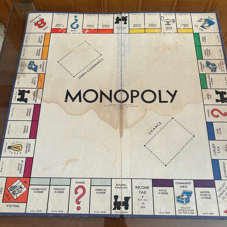 Antique Parker Brothers MONOPOLY 1936 Game - Etsy