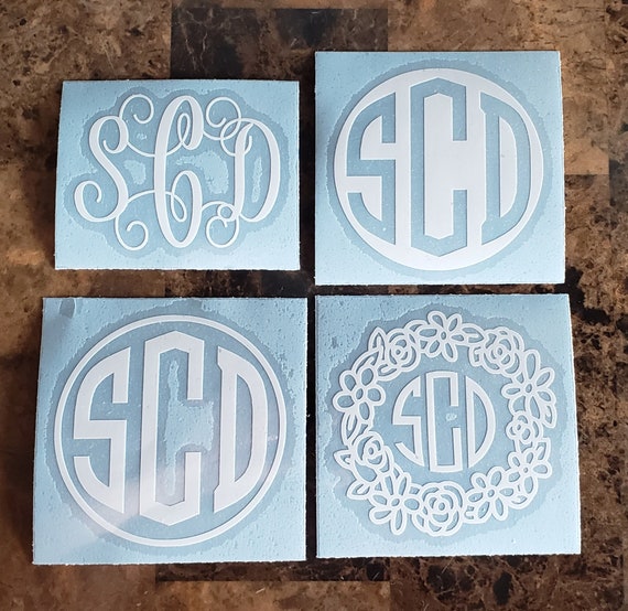 Monograms Monogram Decals Monogram Stickers Initial Decals | Etsy