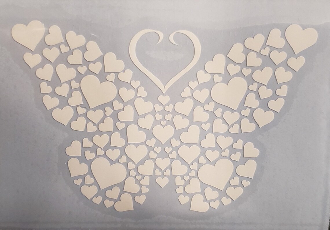 Butterfly Heart Decal Butterfly Made of Hearts Butterfly | Etsy