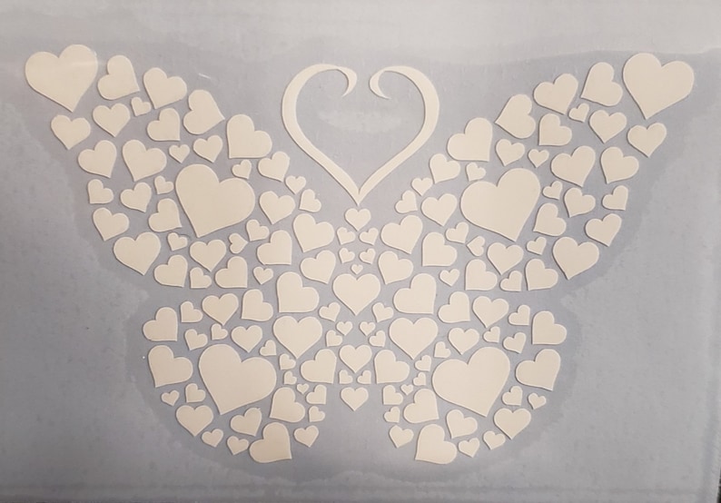 Butterfly Heart Decal Butterfly Made of Hearts Butterfly - Etsy