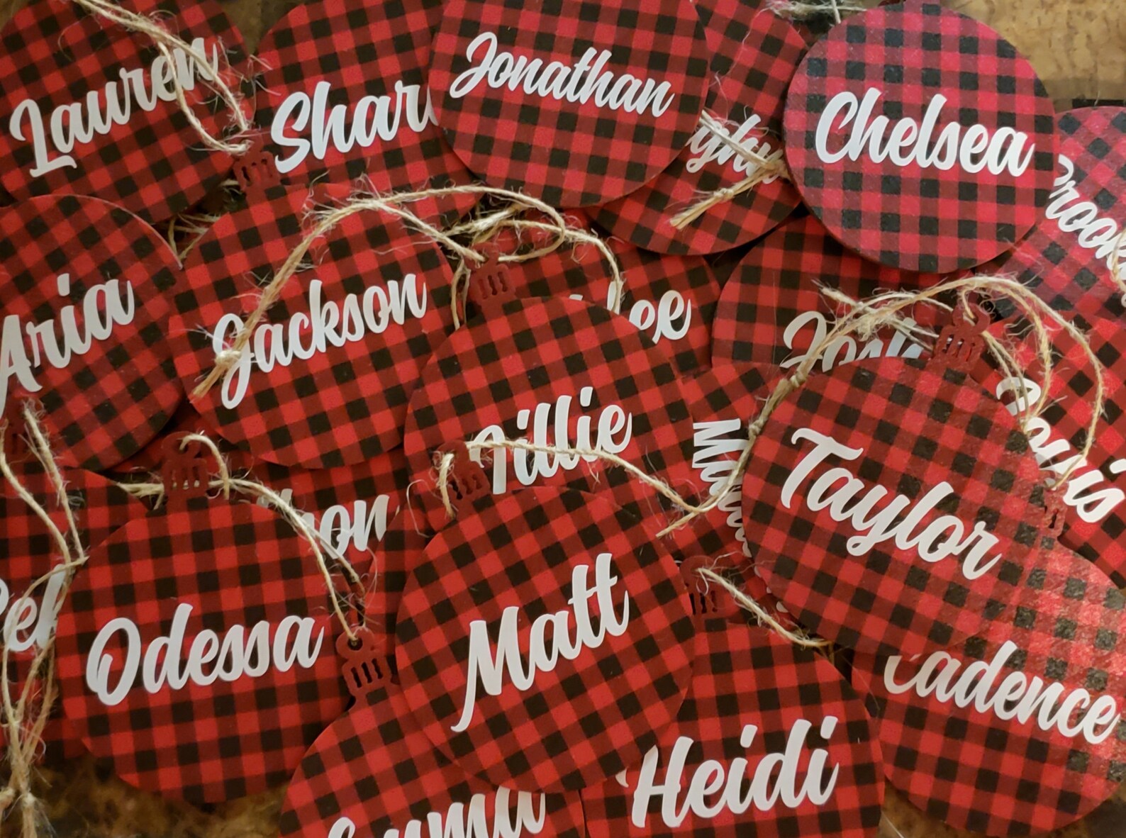 Personalized Buffalo Plaid Christmas Ornament, Custom Name Gift - Etsy
