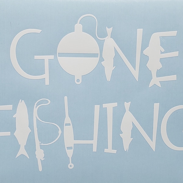 Gone Fishing Decal - Etsy