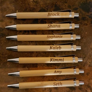 Personalized Laser Engraved Bamboo Pen, Custom Name Pen - Etsy