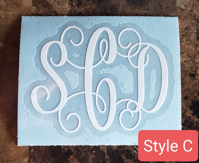 Monograms Monogram Decals Monogram Stickers Initial Decals - Etsy