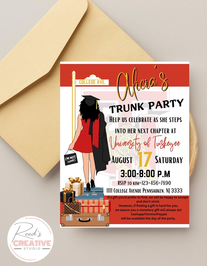 Tuskegee University Trunk Party Invitation Template: Social Media ...