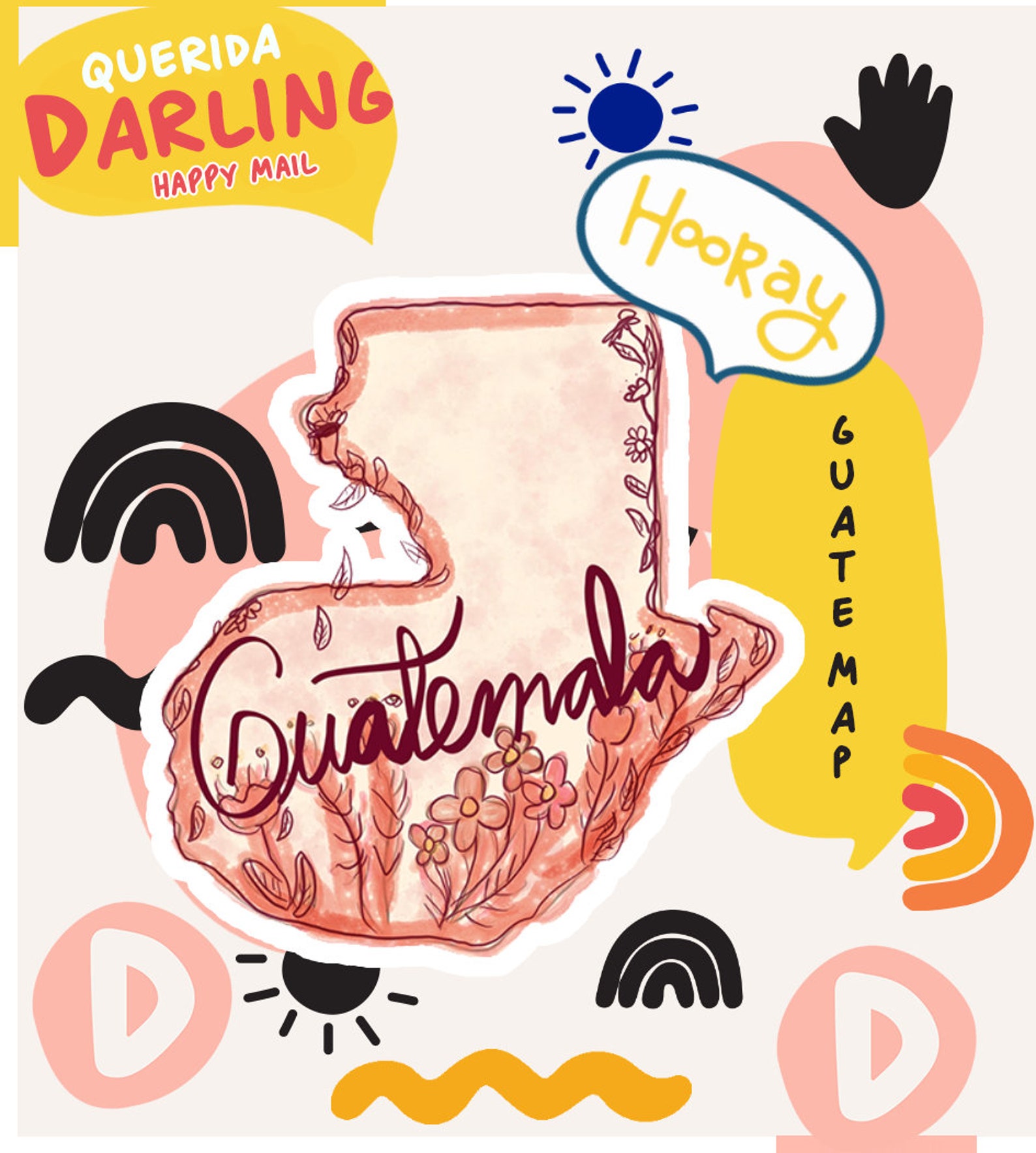 Guatemala Sticker Map guatemala Stickers guatemala Gift | Etsy