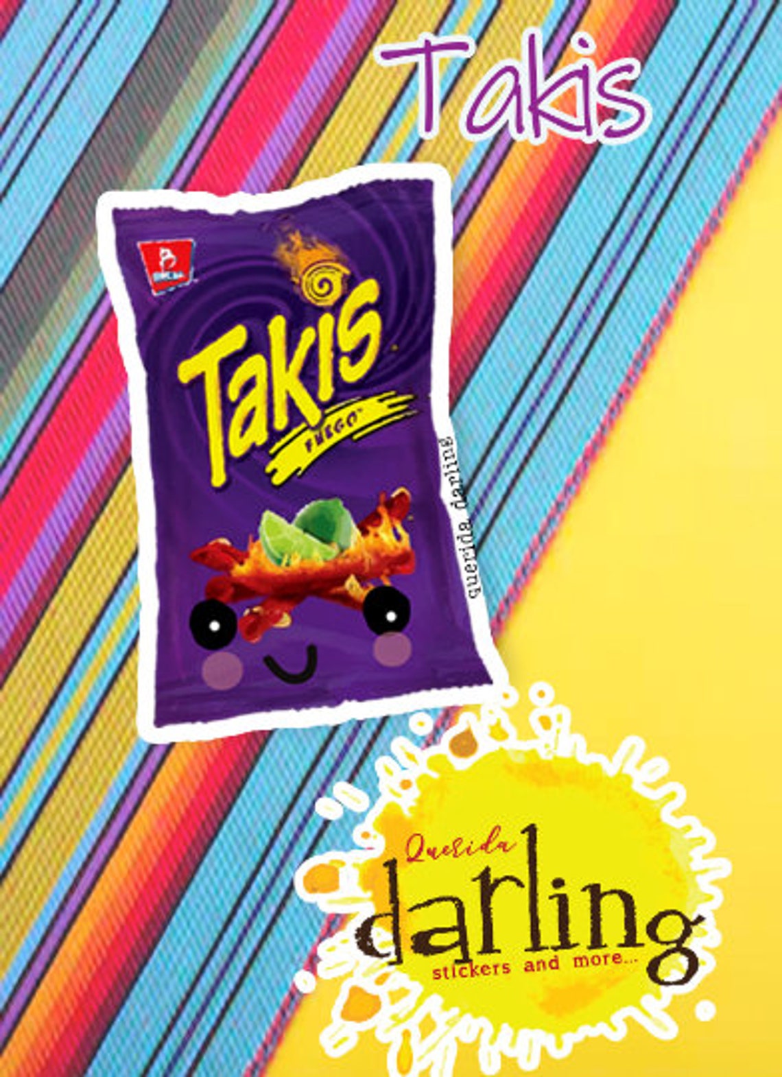 10 Stickers Valentina Y Takis - Etsy
