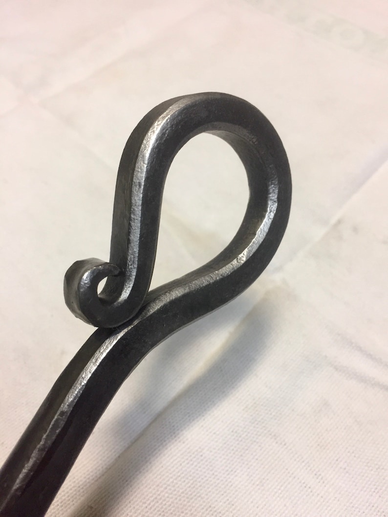 Blacksmith Made Hand Forged Fire Pit Log Burner Hooked Poker | Etsy