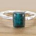 Natural Chrysocolla Rectangle Gemstone Ring 925 Sterling | Etsy