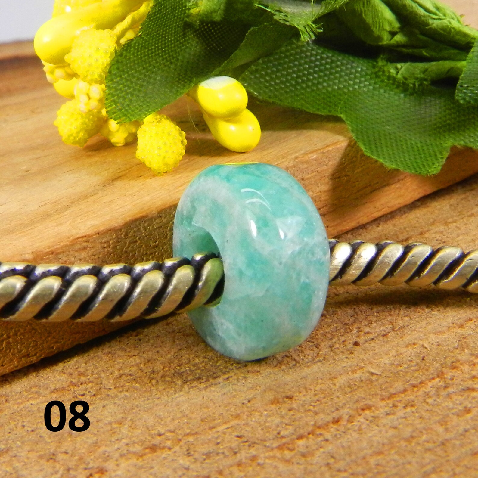 Natural Amazonite Smooth Rondelle 14x8x5.5mm Big Hole Gemstone | Etsy