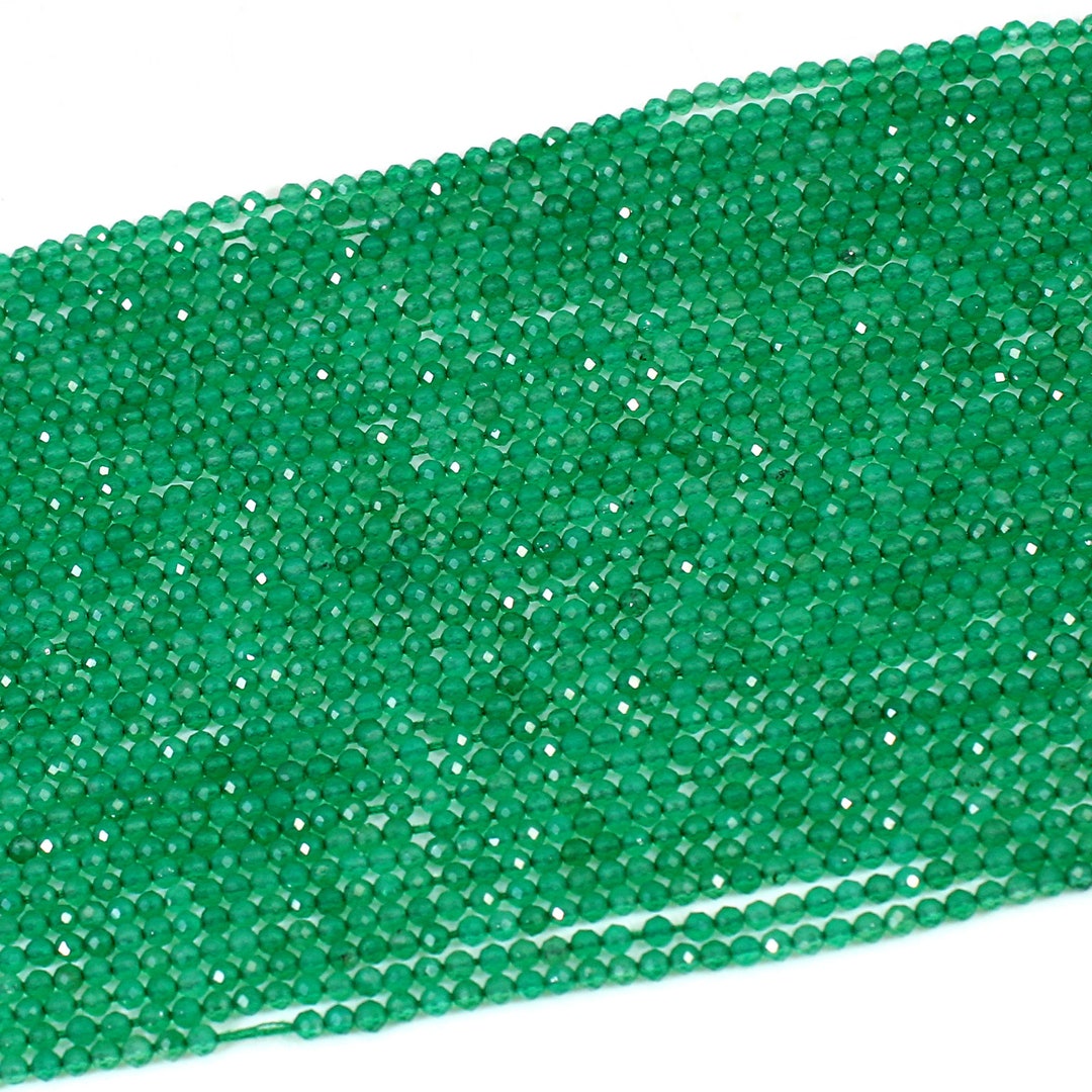 Natural Green Onyx Beads-2 MM Beads 12 Inch Strand-green Onyx Jewelry ...