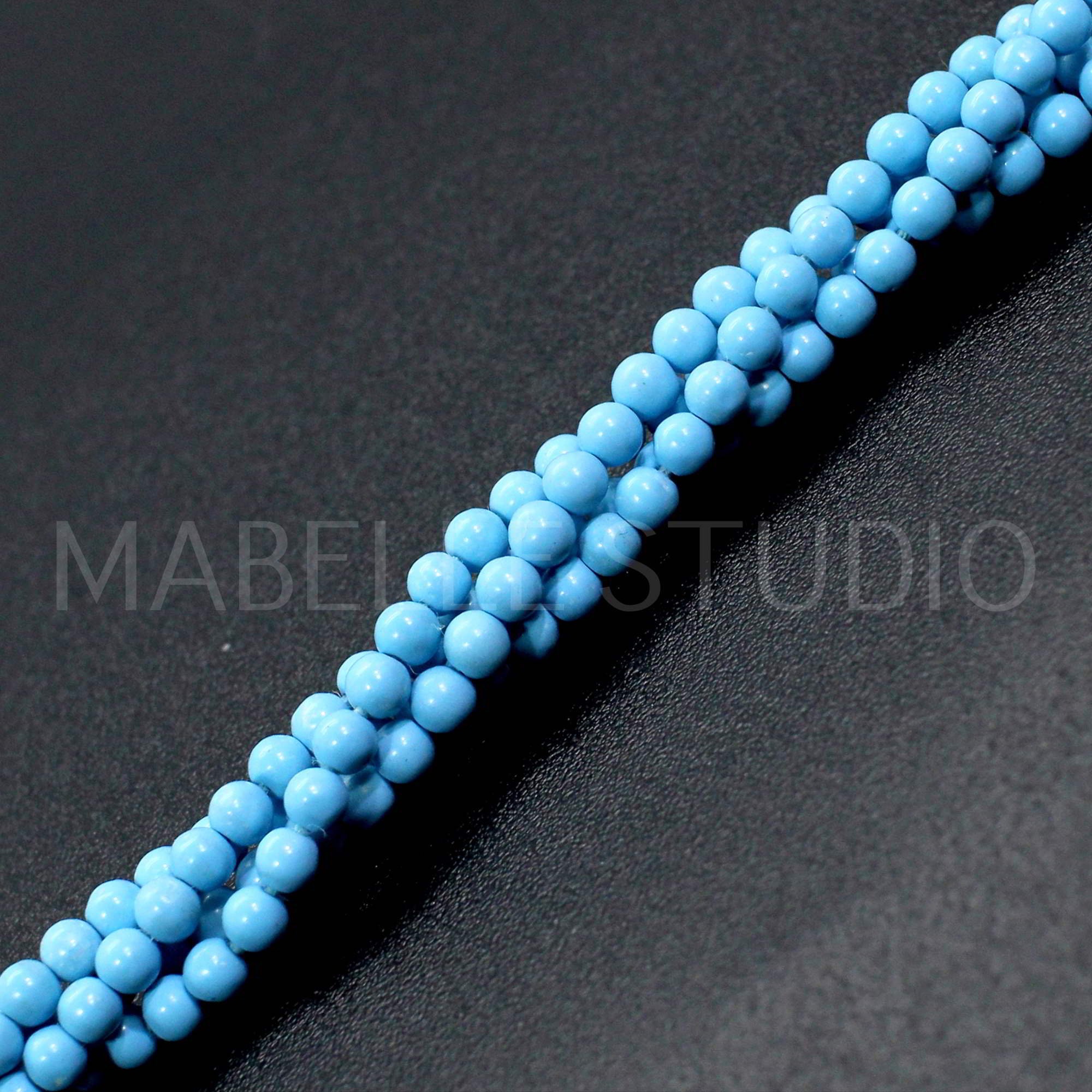 Turquoise Round Smooth Beads 17 INCH Strand Synthetic Blue - Etsy