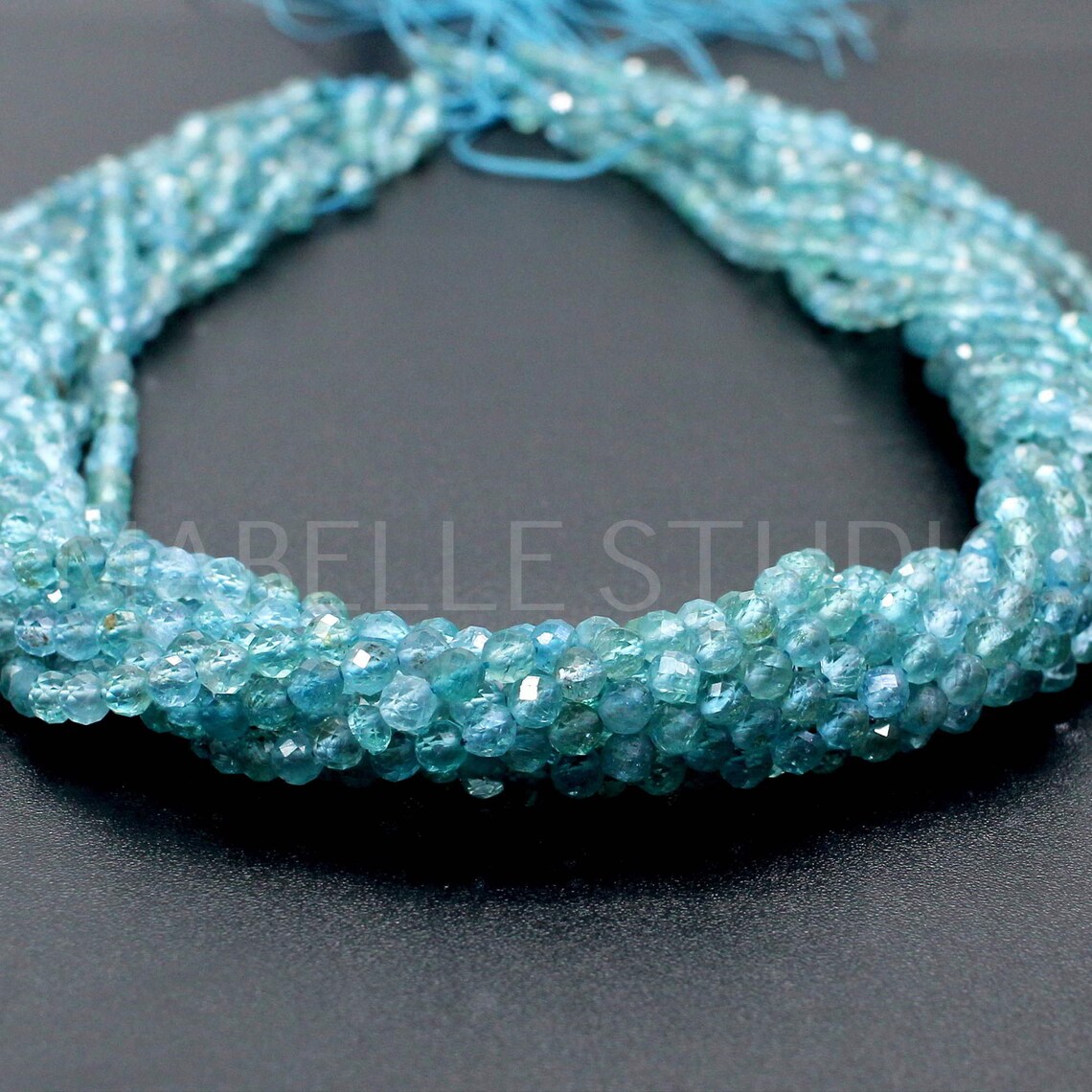 Blue Chalcy Beads Strand Rondelle Faceted Beads Semi | Etsy