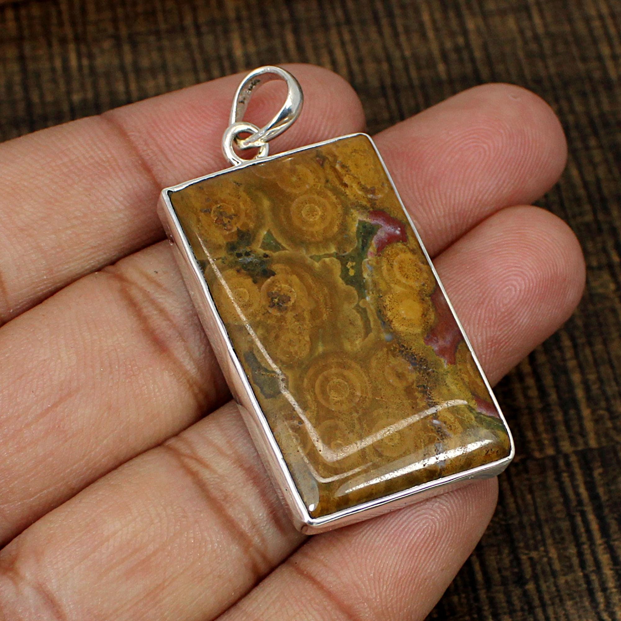 925 Sterling Silver Agate Pendantoutback - Etsy