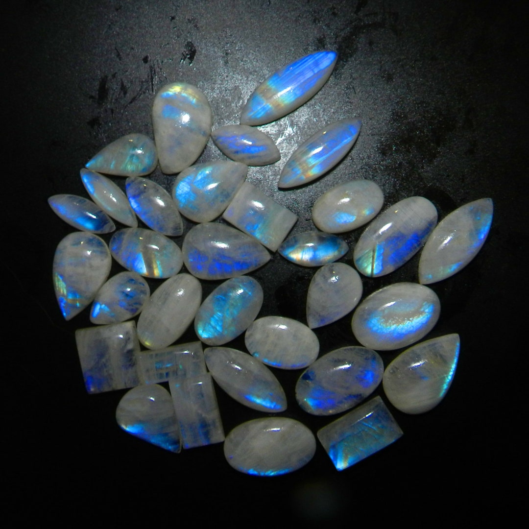 Flashy Blue Rainbow Moonstone Mix Shape Wholesale Semi Precious Loose ...