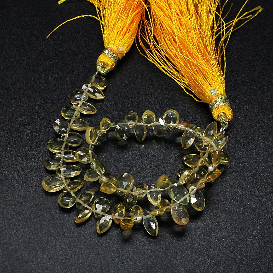 7.5 INCH Strand Natural Whiskey Quartz Marquise & Pear Shape - Etsy