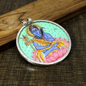 925 Sterling Silver Lord Shiva Hindu God Pendant Glass - Etsy