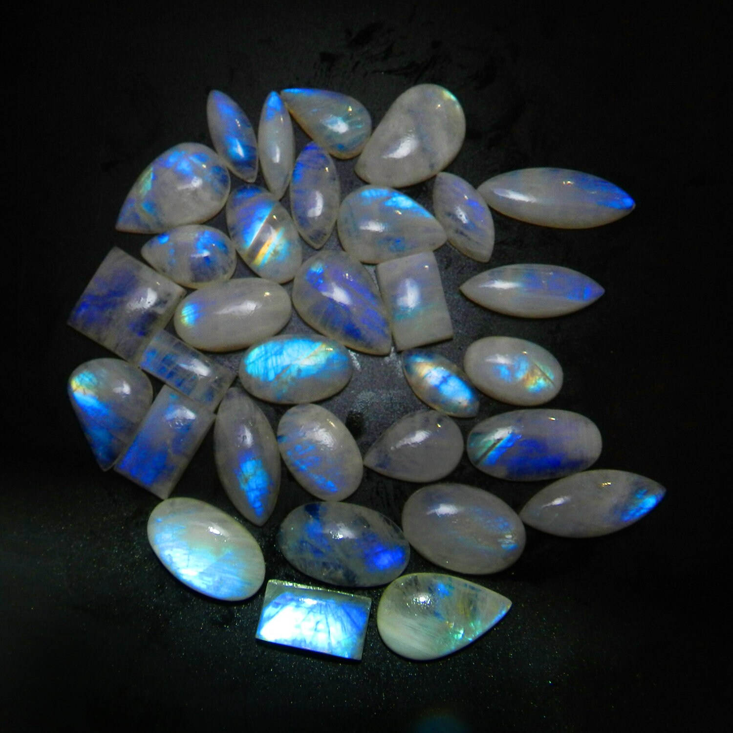 Flashy Blue Rainbow Moonstone Mix Shape Wholesale Semi - Etsy