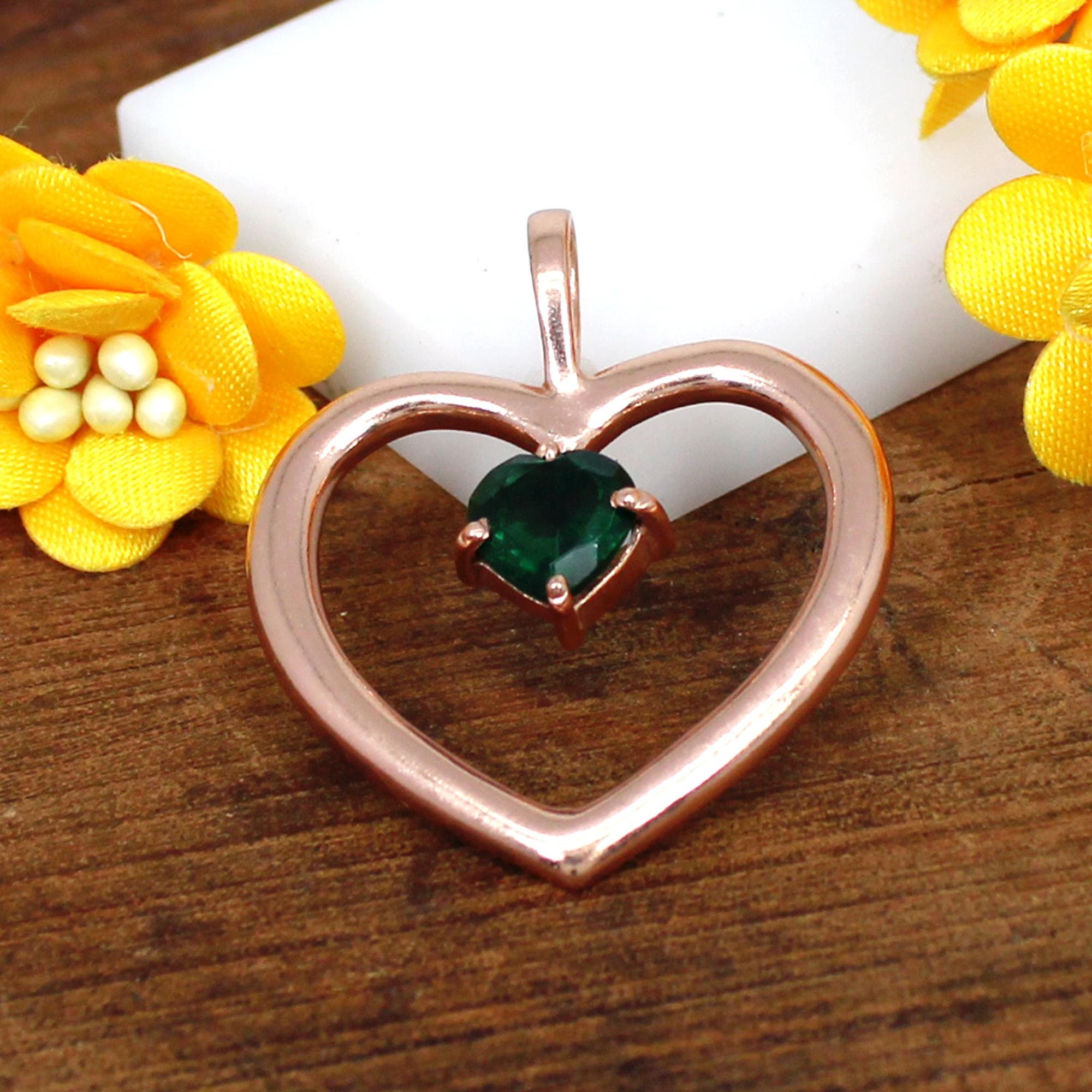 Dark Green Quartz Hydro Gemstone Pendant in 925 Sterling | Etsy
