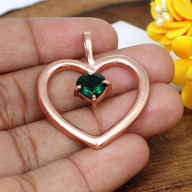 Dark Green Quartz Hydro Gemstone Pendant in 925 Sterling - Etsy