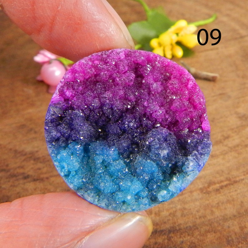 Bio Color Druzy Oval Cabochon Sugar Diy Druzy Natural Druzy | Etsy