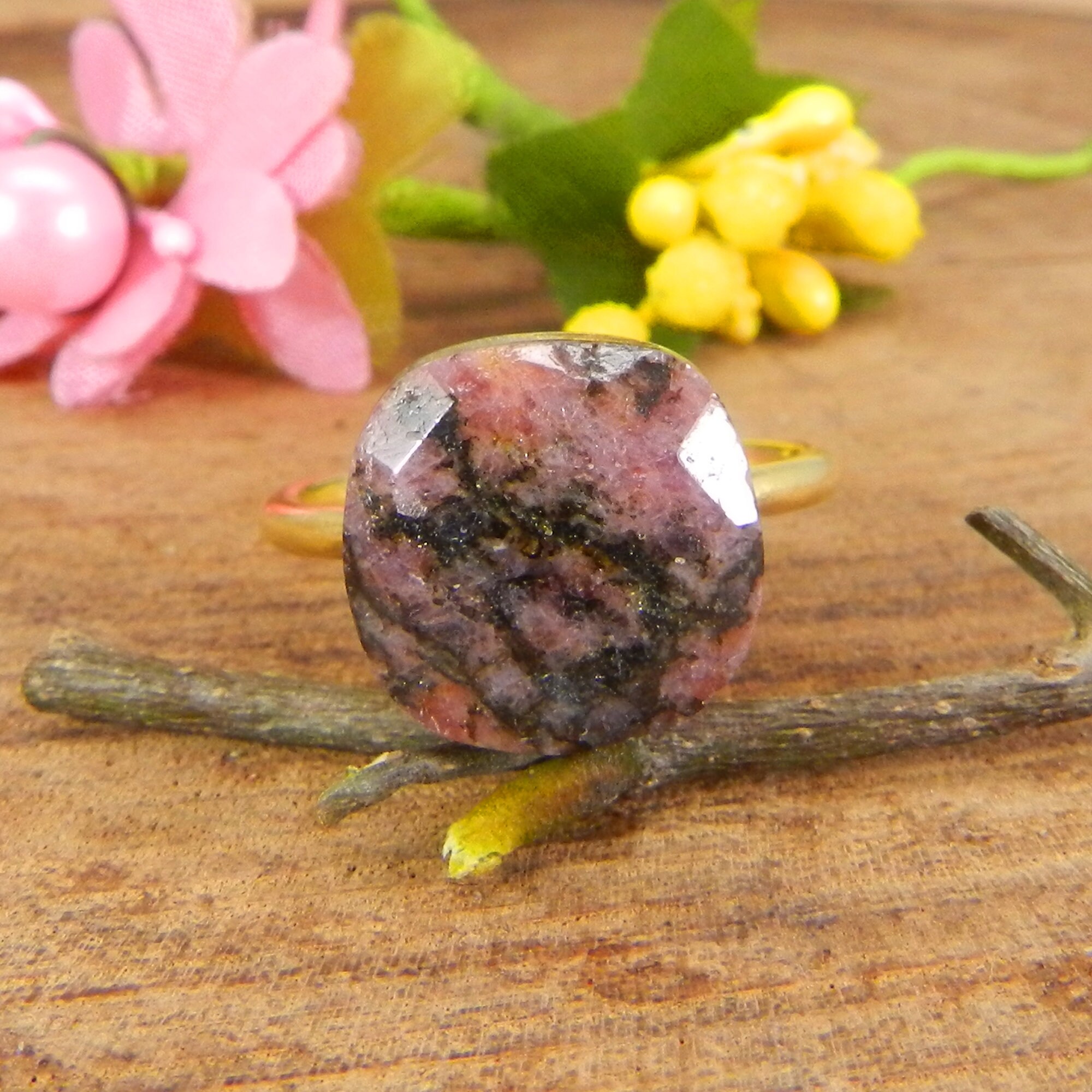 Rhodonite Ringpersonalized Ringring for Her925sterling | Etsy