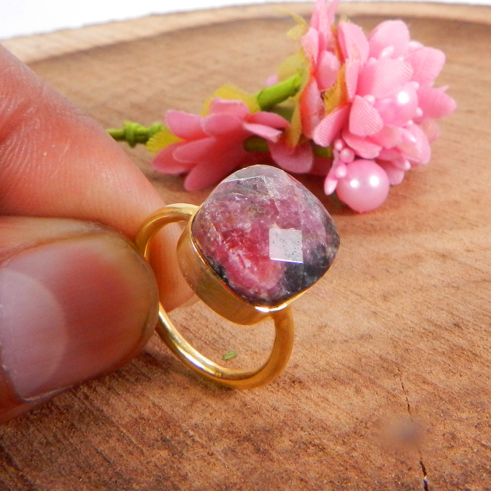 Rhodonite Ringpersonalized Ringring for Her925sterling - Etsy