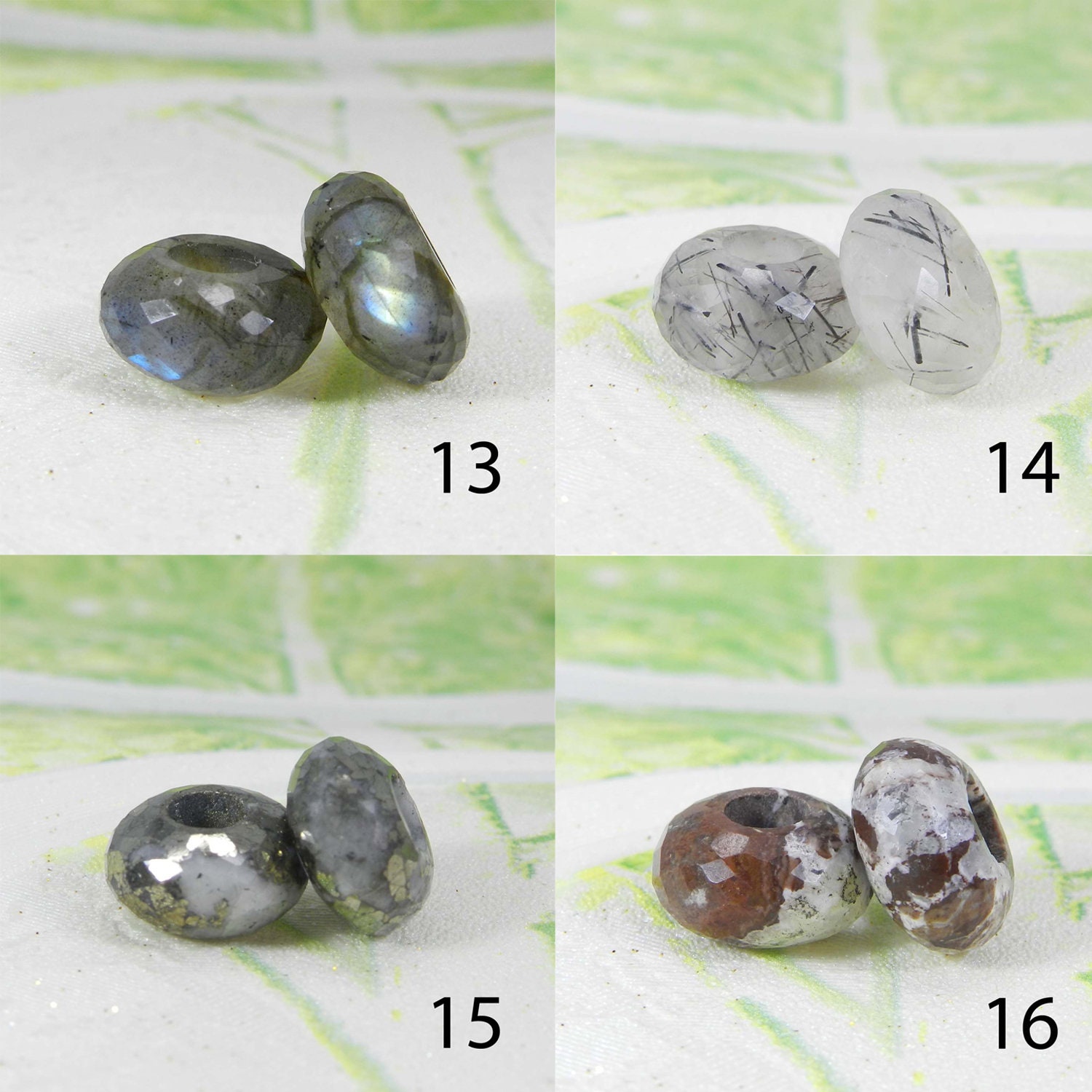 Black RutileRuby Zoisite Color Gemstones Roundel Faceted 14X8 | Etsy