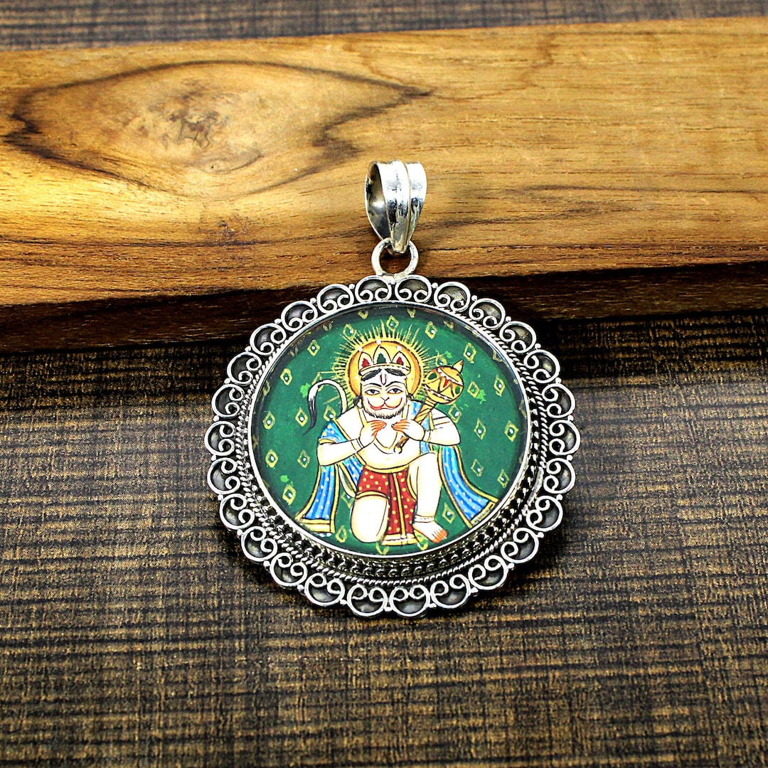 Hindu God Hanuman Pendant / 925 Sterling Silver Spiritual Pendant ...