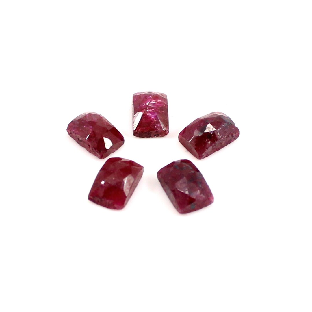 6 X 4 Rectangle Shape Natural Ruby Corundum Faceted Calibrated Gemstone ...