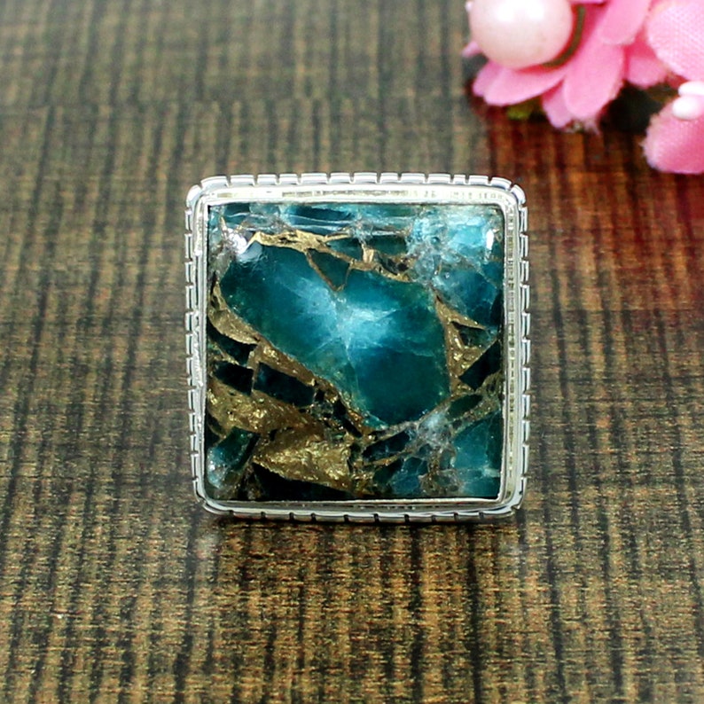 Mohave Amazonite Copper Turquoise Ring 925 Silver Ring Gift - Etsy