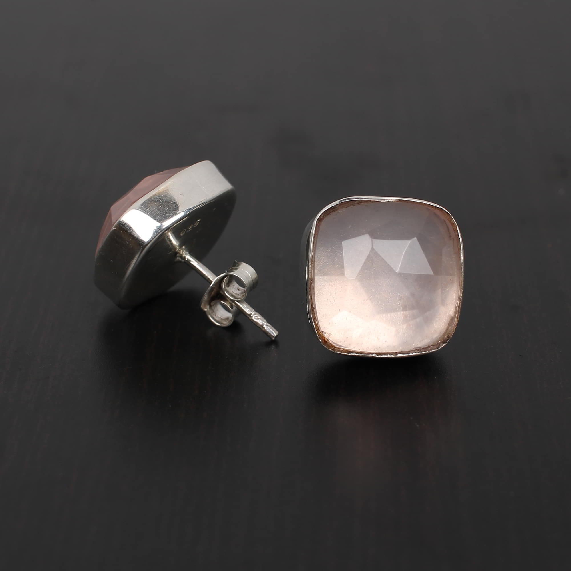 Faceted Natural Rose Quartz 12x12mm Cushion Gemstone 925 - Etsy